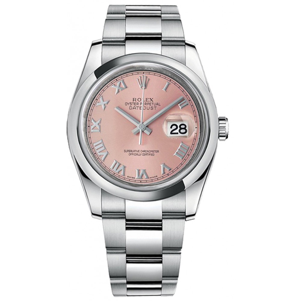 Rolex Datejust 36 Pink Roman Numeral Dial Watch 116200 PNKRDO